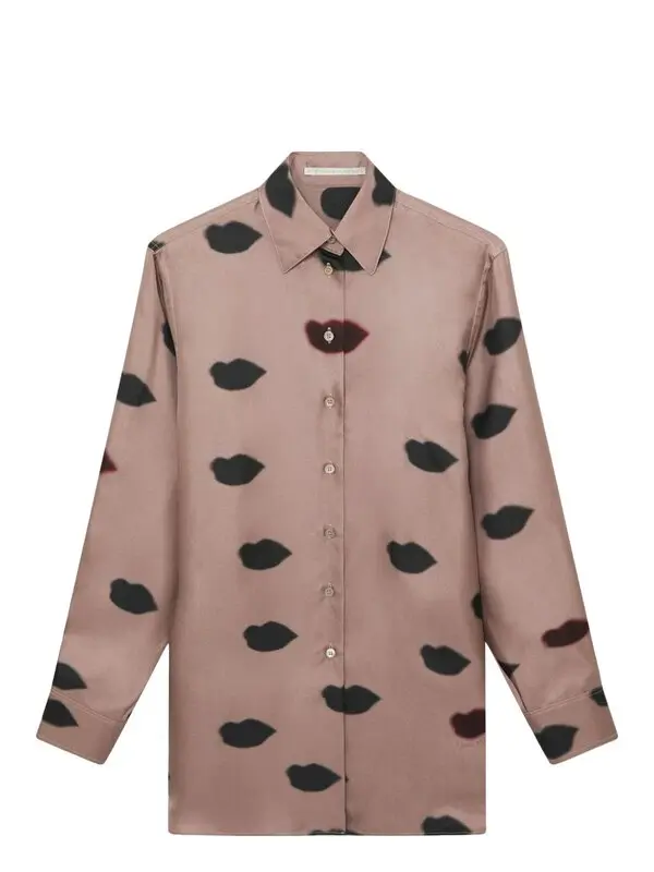 Stella McCartney Lips-print Silk Shirt - Purple