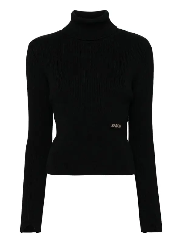 Patou Ribbed Merino Wool-blend Sweater - Black