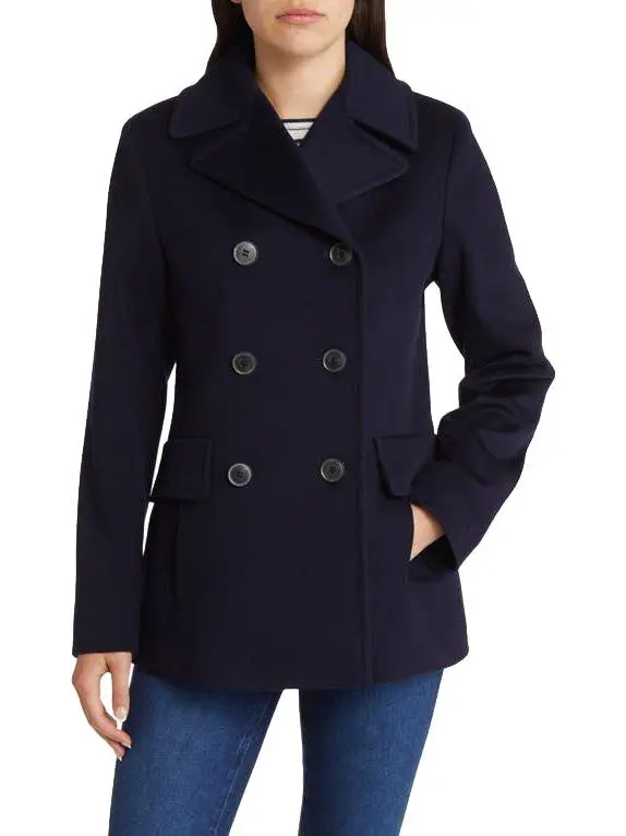 Fleurette Ali Wool Pea Coat - Midnight
