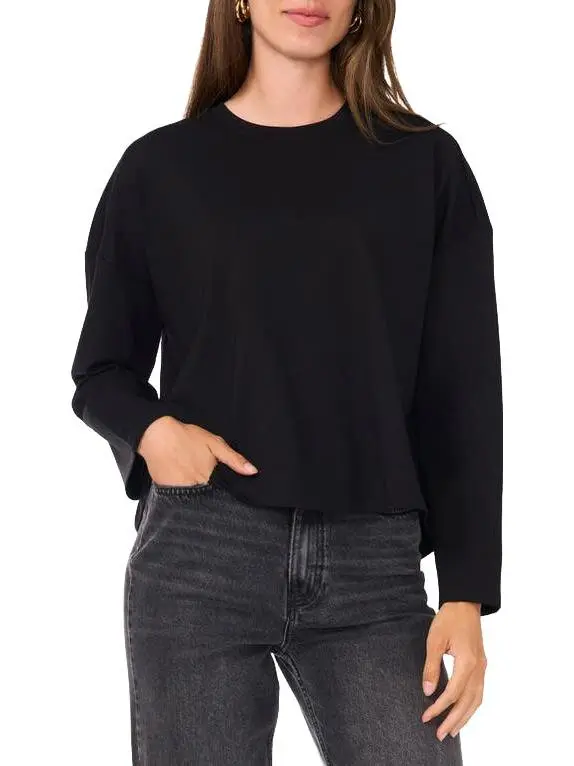 Vince Camuto Drop Shoulder Sweatshirt - Rich Black