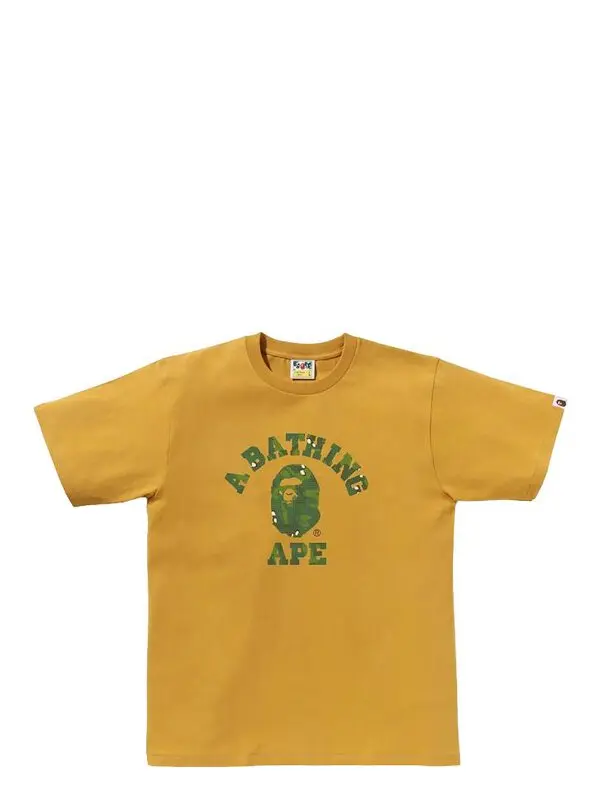 A BATHING APE Bitmap College Tee Shirt - Yellow