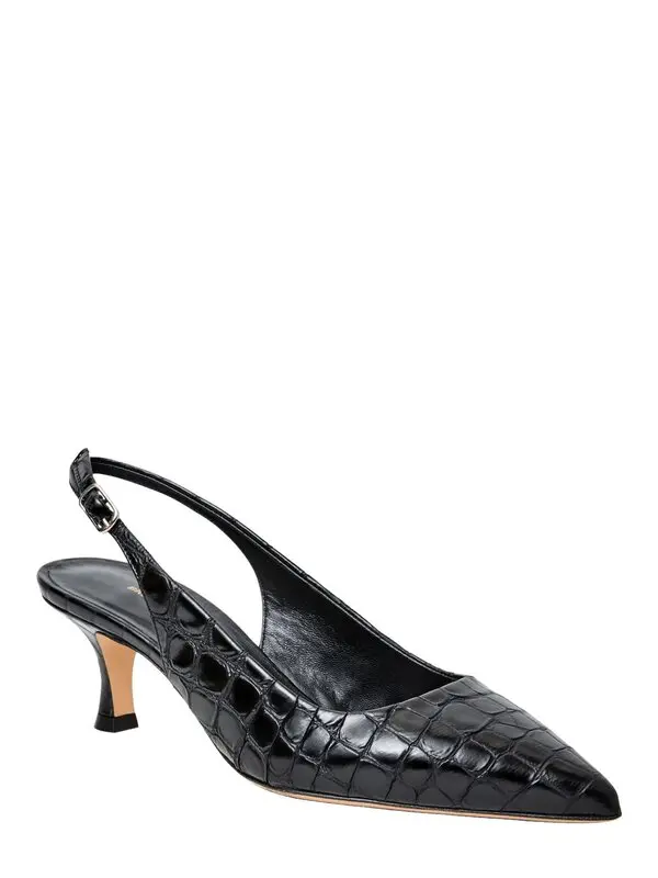 Bruno Magli Palerma Pointed-toe Slingback Pumps - Black/croc