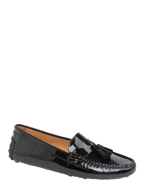 PATRICIA GREEN Jordan Moc Toe Loafer - Black Patent