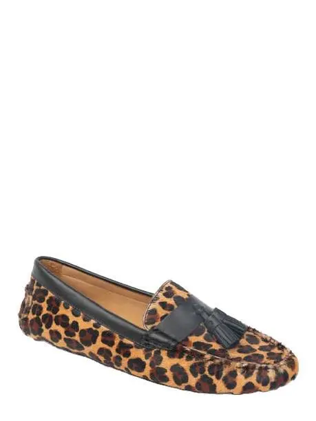 PATRICIA GREEN Jordan Moc Toe Loafer - Leopard Haircalf