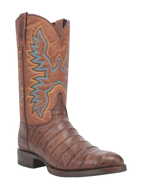 DINGO Trail Boss Alligator Embossed Cowboy Boot - Brown