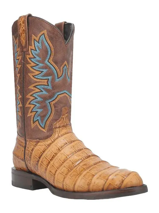 DINGO Trail Boss Alligator Embossed Cowboy Boot - Tan