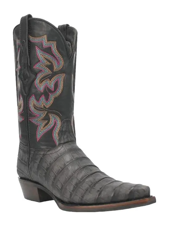DINGO Gator Embossed Cowboy Boot - Black