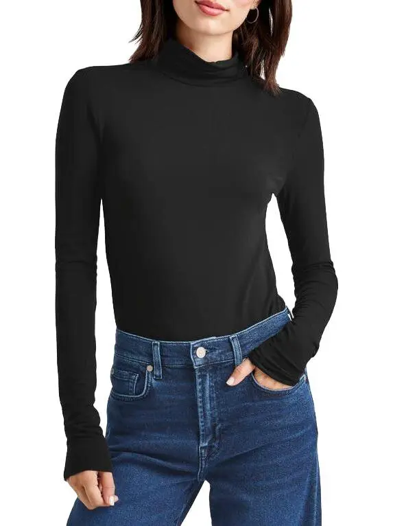 Splendid Jersey Turtleneck - Black