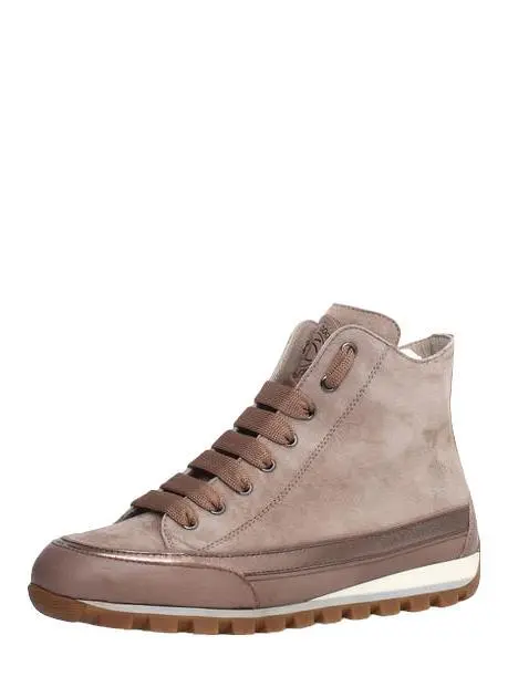 CANDICE COOPER Janis Strip High-top Sneaker - Taupe