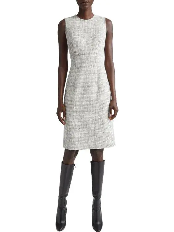 Lafayette 148 New York Harpson Sleeveless Tweed Dress - Cloud Multi