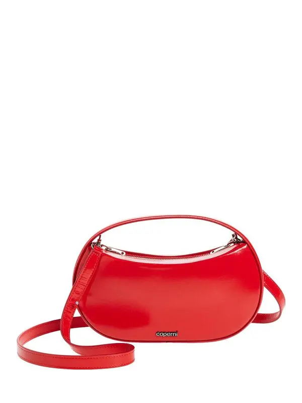 Coperni Small Sound Swipe Patent Leather Top Handle Bag - Red