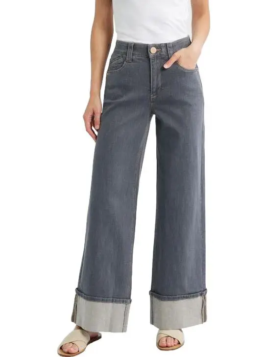 Wit & Wisdom Ab'solution Skyrise Wide Leg Jeans - Grey