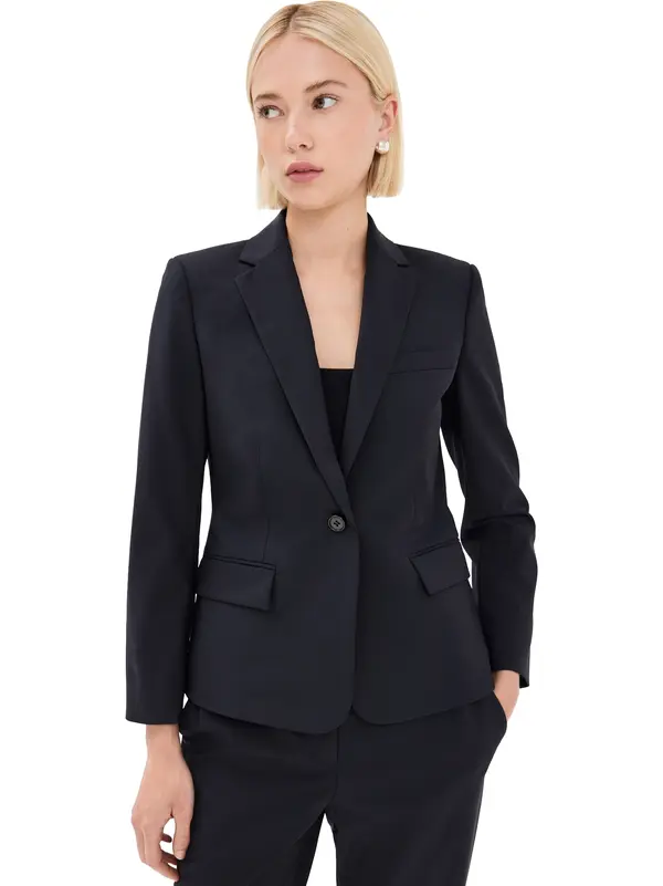 Theory One-button Suiting Jacket - Deep Navy