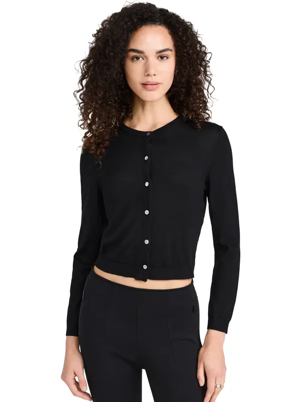 Theory Crop Crew Cardigan - Black