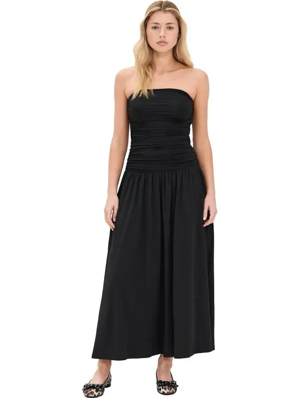 NIA Santal Midi Dress - Black