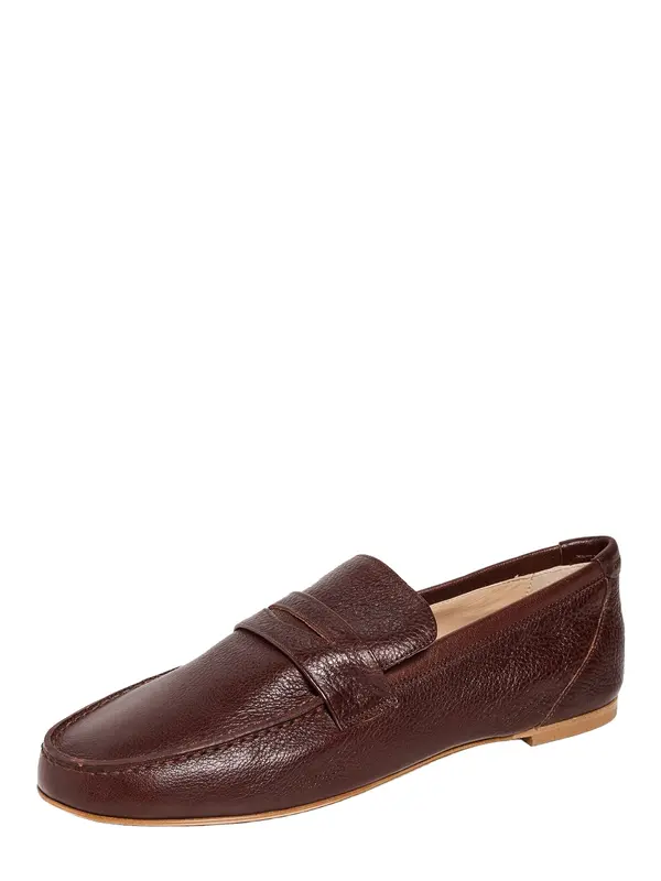 JAMIE HALLER Penny Leather Loafers - Oxblood