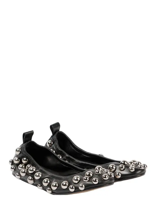 Isabel Marant Belna Leather Ballerinas - Black