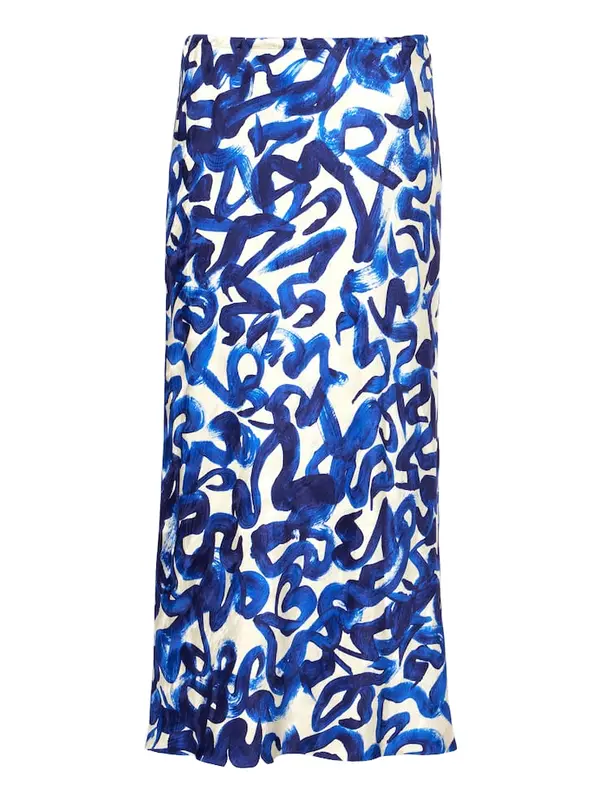 Dries Van Noten Printed Midi Skirt - Blue