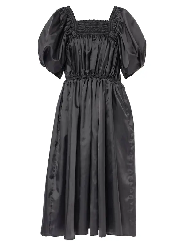 Noir Kei Ninomiya Shirred Midi Dress - Black
