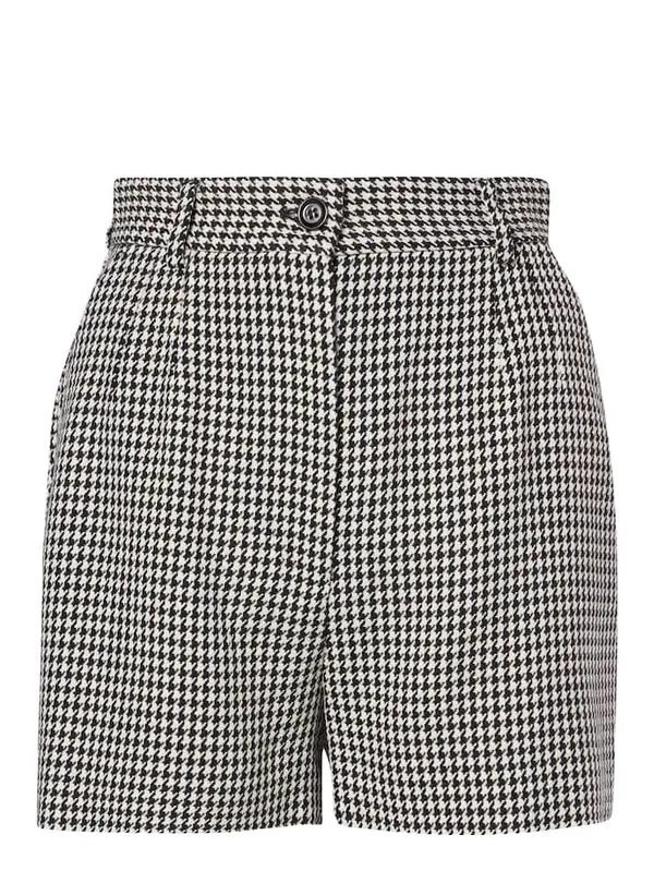 Dolce & Gabbana Houndstooth High-rise Shorts - Black