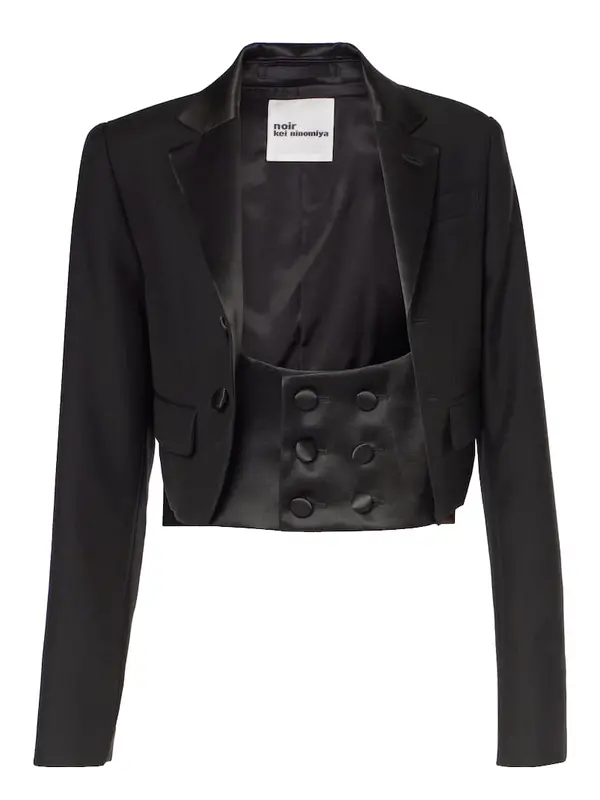 Noir Kei Ninomiya Cropped Jacket - Black