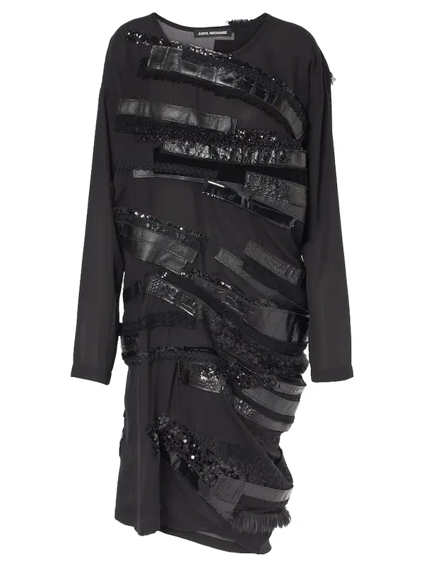 Junya Watanabe Asymmetrical Paneled Midi Dress - Black