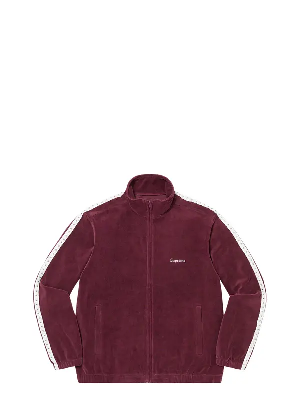 Supreme Studded Velour Track Jacket 'burgundy - Red