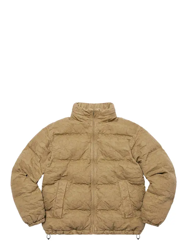 Supreme Jacquard Denim Puffer Jacket - Tan