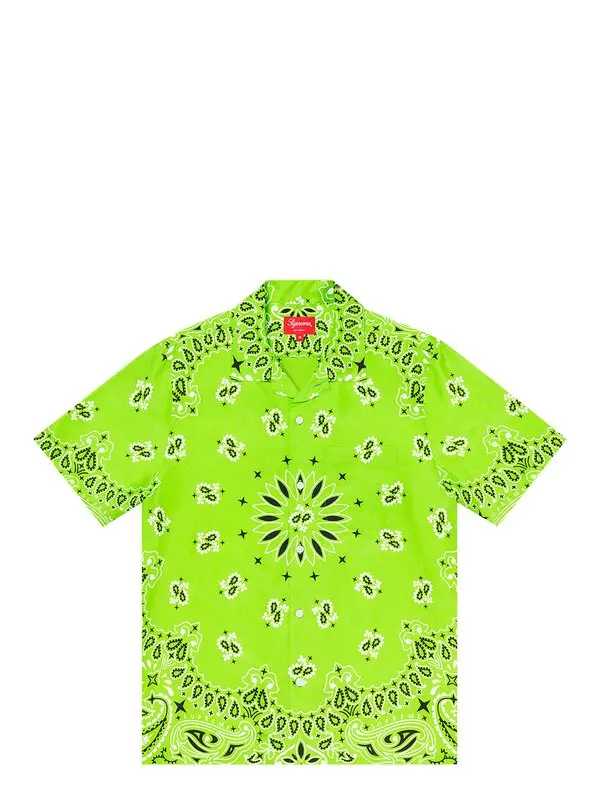 Supreme Bandana Silk Short-sleeve Shirt 'bright - Green