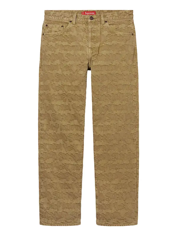 Supreme Fat Tip Jacquard Regular Jean - Brown