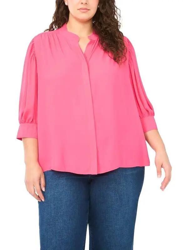 CECE DUPRAZ Hidden Placket Shirt - Raspberry Radiance