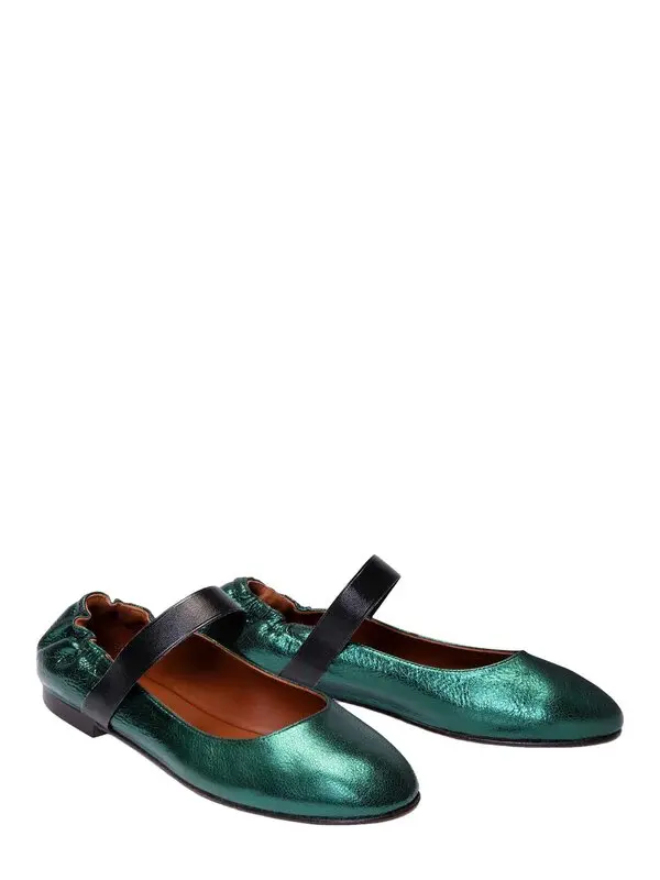 Penelope Chilvers Rock And Roll Mary Jane Flat - Emerald