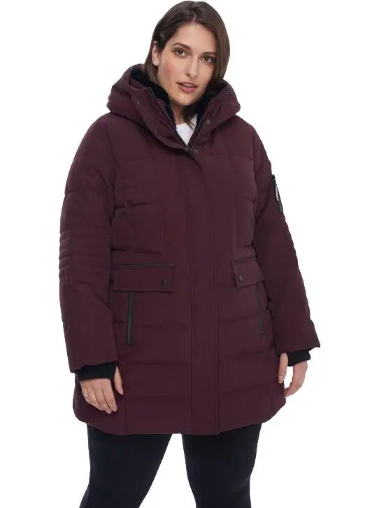 ALPINE NORTH Kootney Vegan Down Mid-length Parka Coat - Grape