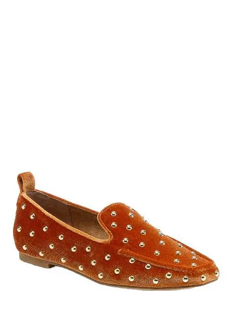 KELSI DAGGER BROOKLYN Finley Studded Square Toe Flat - Mustard