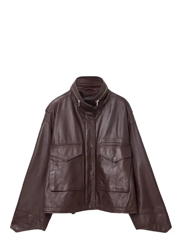 ALLSAINTS Clay Leather Jacket - Red