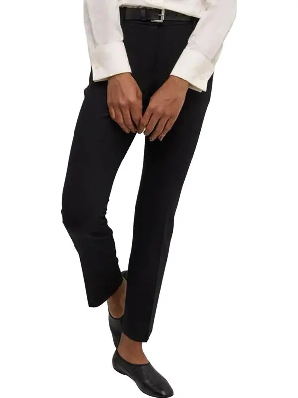 Lafayette 148 New York Manhattan Cropped Cigarette Pants - Black
