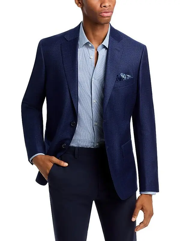 Bloomingdale'S Textured Weave Sport Coat - Navy/ Brown