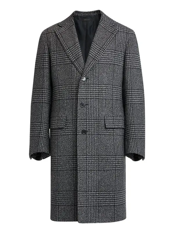 Brioni Wool-cashmere Plaid Topcoat - Gray