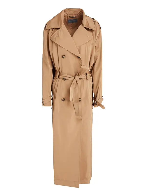 Alberta Ferretti Belted Shell Trench Coat - Camel