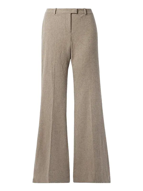 Michael Kors Haylee Wool-blend Flared Pants - Taupe