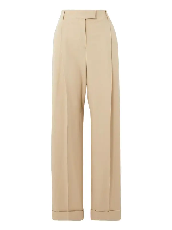 FERRAGAMO Pleated Straight-leg Trousers - Beige