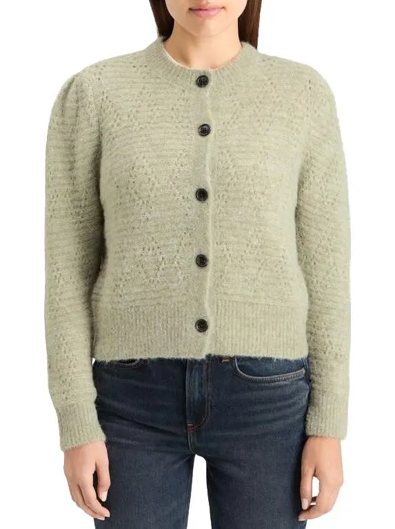 Scotch & Soda Bouclé Cardigan - Washed Sage Melange
