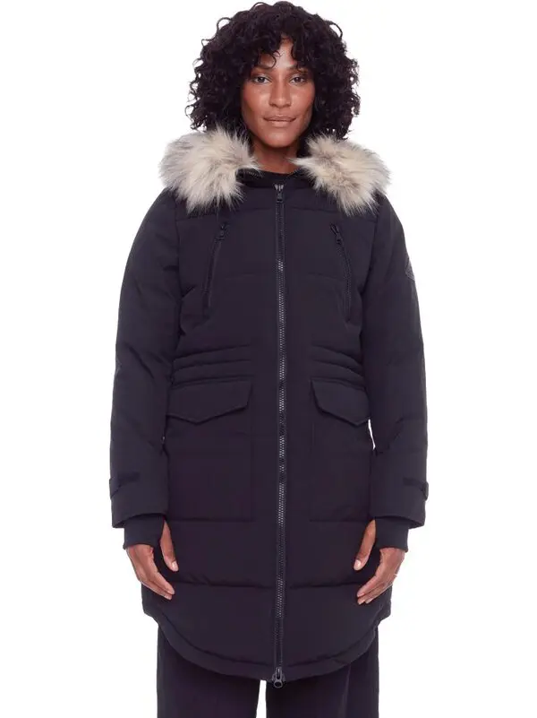 ALPINE NORTH Ukon Vegan Down Drawstring Winter Parka - Black