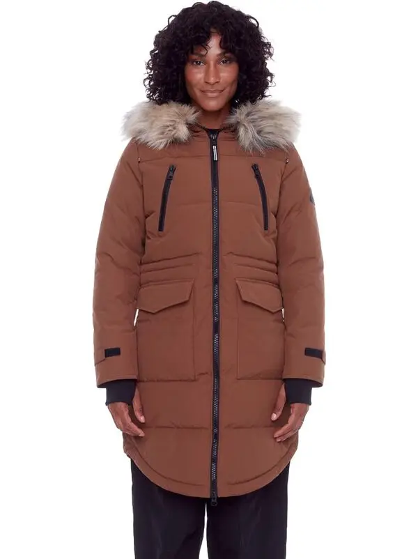 ALPINE NORTH Ukon Vegan Down Drawstring Winter Parka - Maple