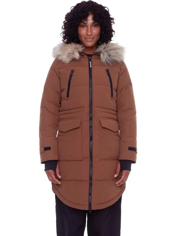 ALPINE NORTH Ukon Vegan Down Drawstring Winter Parka - Maple