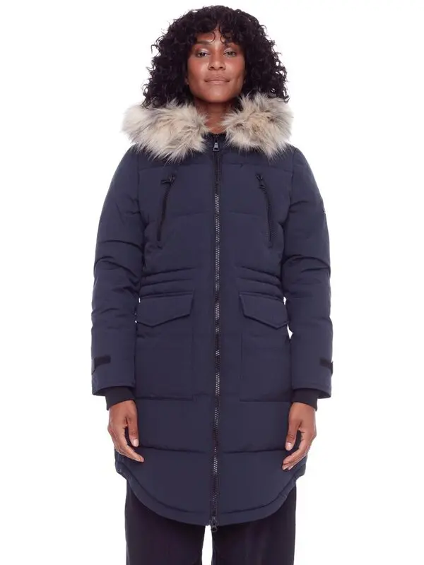 ALPINE NORTH Ukon Vegan Down Drawstring Winter Parka - Navy