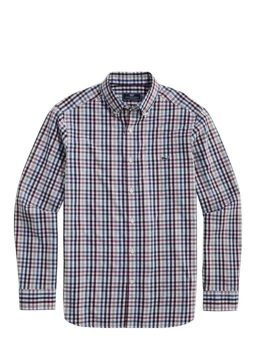 Vineyard Vines Classic Fit Tattersall Poplin Button-down Shirt - Crimson