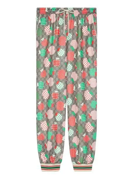 Gucci Les Pommes Jogging Pant - Red/beige/brown