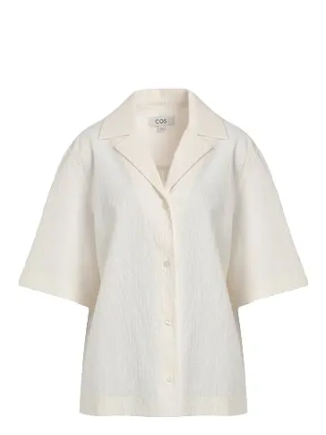 Cos Seersucker Shirt - White