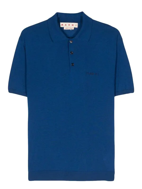 Marni Logo-embroidered Polo Shirt - Blue